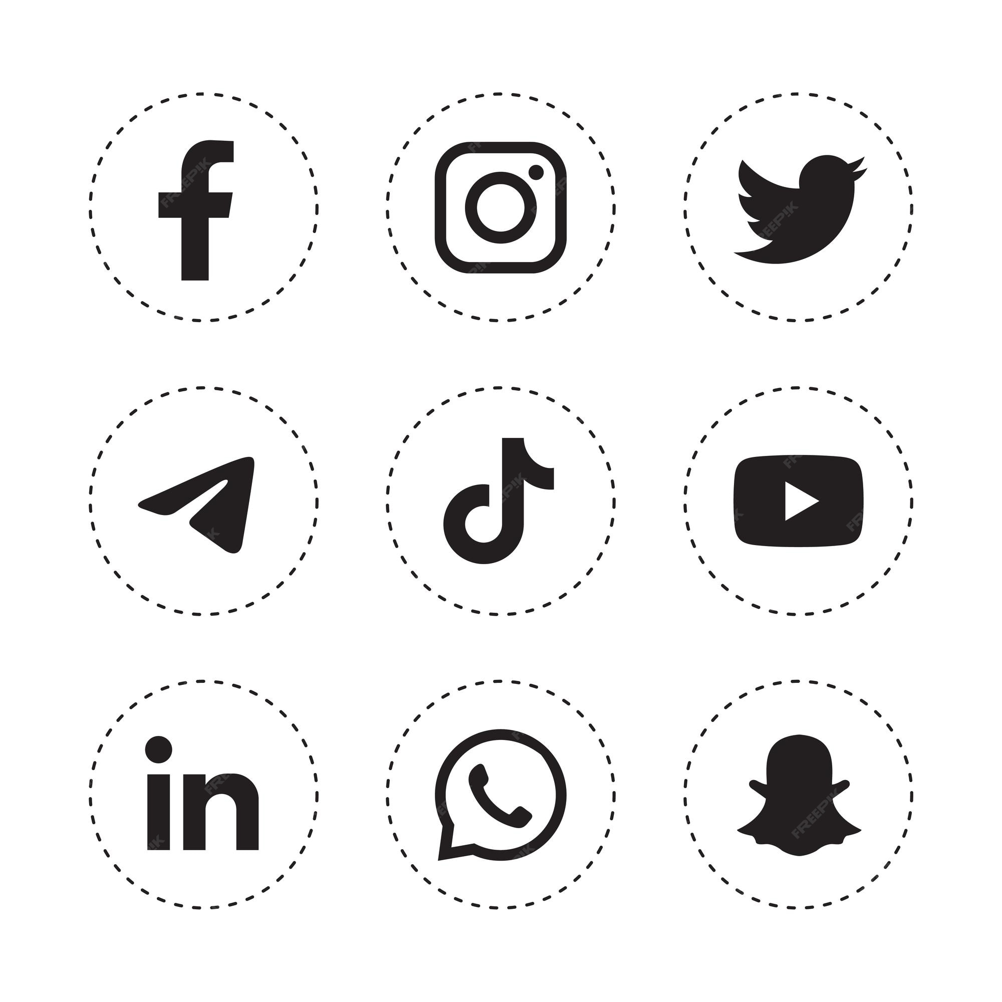 Premium Vector | Set of Social Media Icons Premium Vector | Set of Social Media Icons