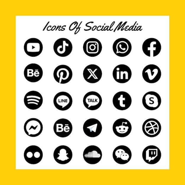Premium Vector | Set of social media icons Premium Vector | Set of social media icons