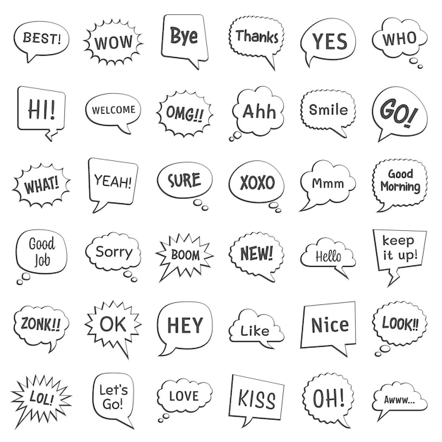 Premium Vector | Set of speech bubbles Premium Vector | Set of speech bubbles