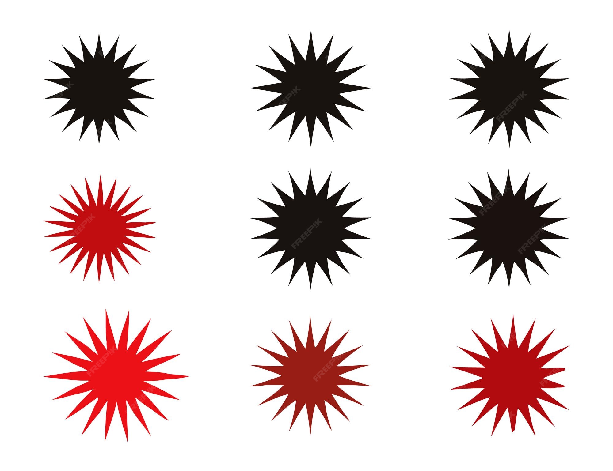 Premium Vector | Set of starburst sunburst badges silhouettes Premium Vector | Set of starburst sunburst badges silhouettes