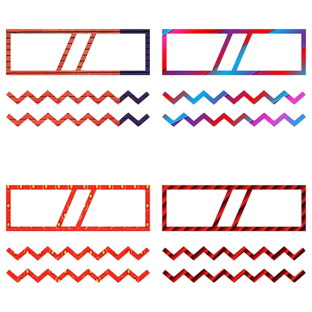 Premium Vector | A set of three different colored lines with zigzag lines Premium Vector | A set of three different colored lines with zigzag lines