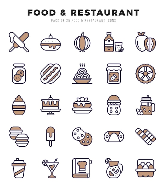Premium Vector | Set of Two Color Food and Restaurant Icons Two Color ... Premium Vector | Set of Two Color Food and Restaurant Icons Two Color ...
