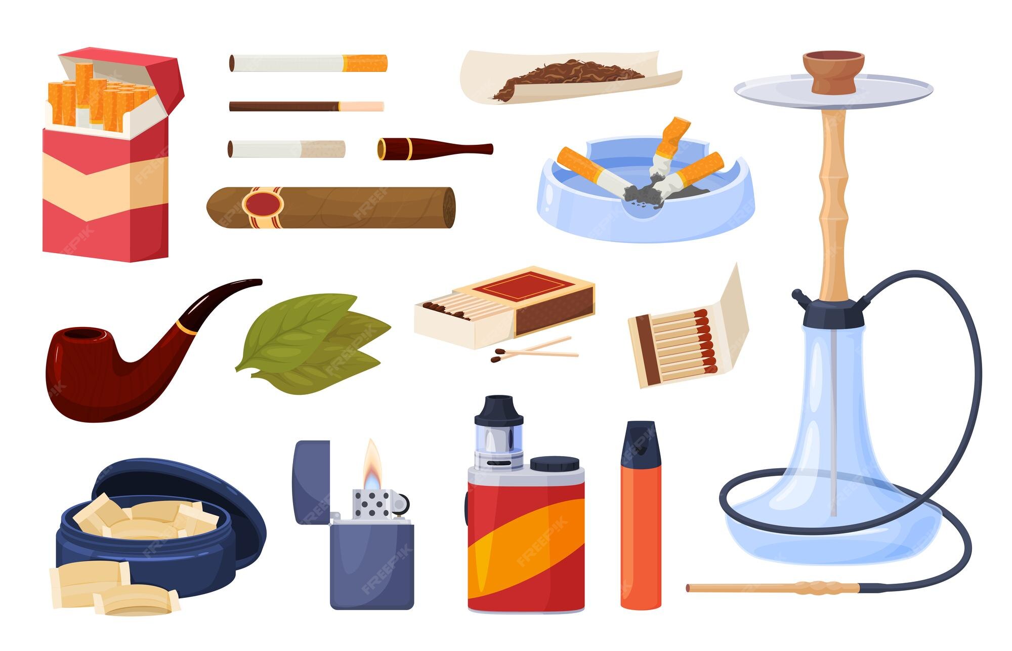 Premium Vector | A set of various hookah cigarettes and smoking ... Premium Vector | A set of various hookah cigarettes and smoking ...