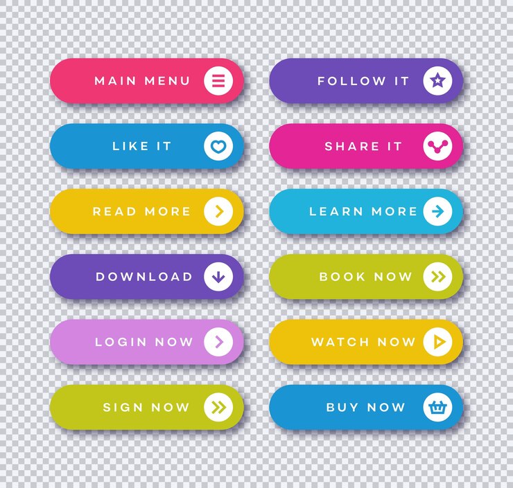 Premium Vector | Set of vector button flat style with user interface ...