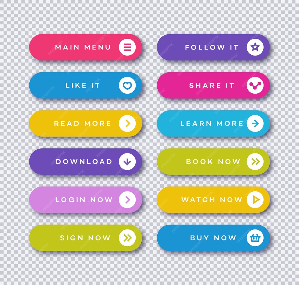 Premium Vector | Set of vector button flat style with user interface ...