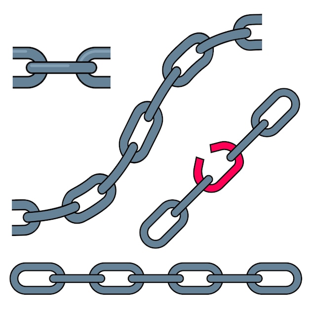 Premium Vector | Set of vector chains Premium Vector | Set of vector chains