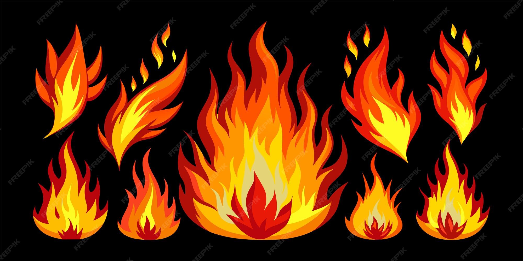 Premium Vector | A set of vector fire flame illustration Premium Vector | A set of vector fire flame illustration