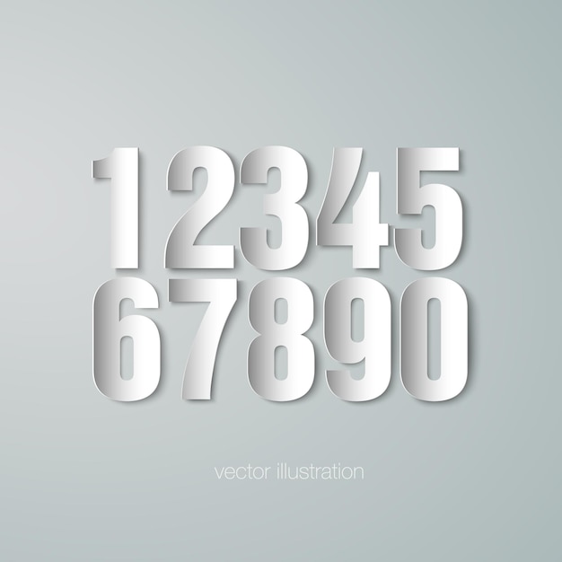 Premium Vector | Set of vector paper numerals Premium Vector | Set of vector paper numerals