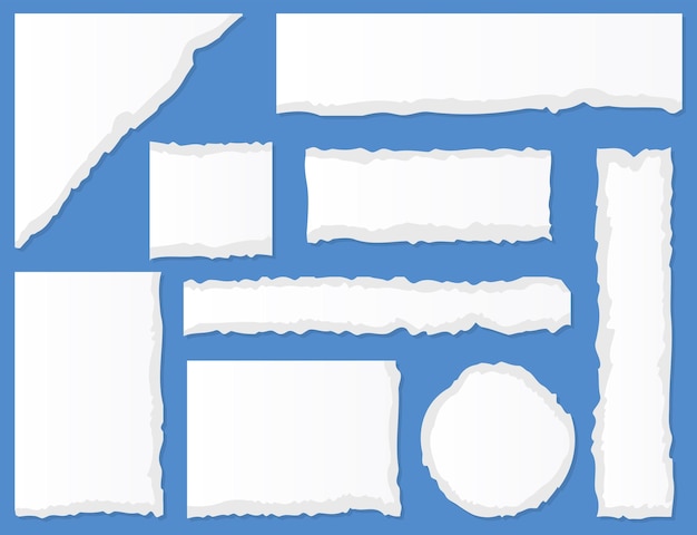 Premium Vector | Set of white torn or ripped paper sheet Scrapbook edge ... Premium Vector | Set of white torn or ripped paper sheet Scrapbook edge ...