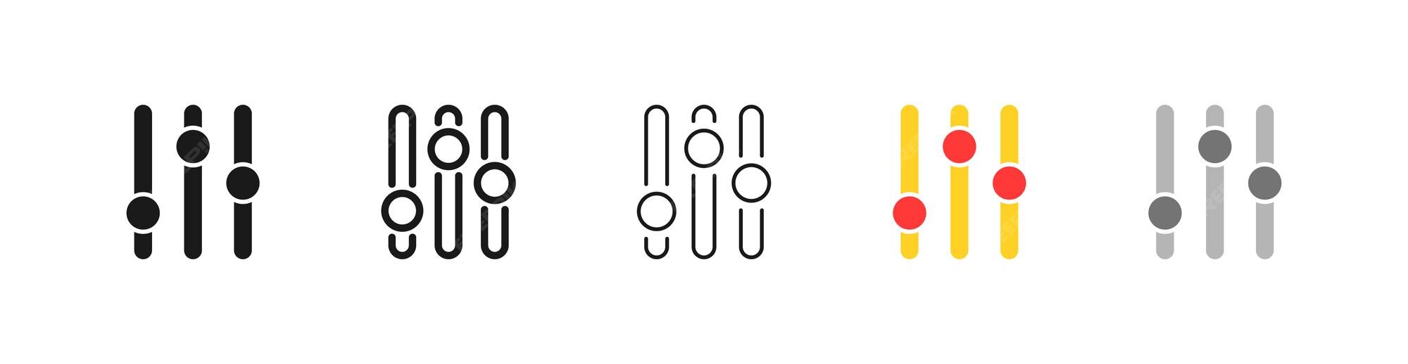 Premium Vector | Settings set icon tune control regulate window control button adjust menu ...