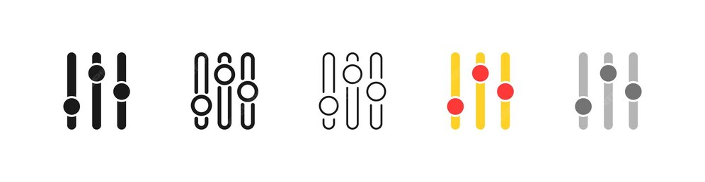 Premium Vector | Settings set icon tune control regulate window control ...