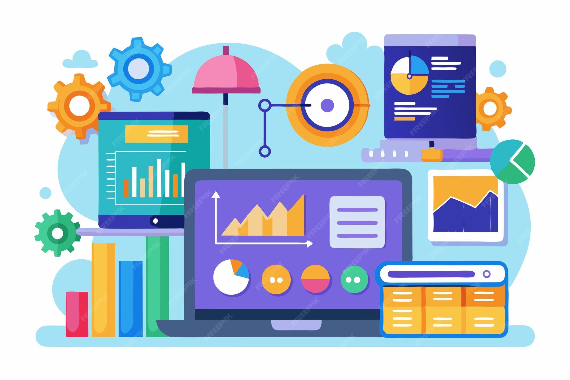 A Setup Featuring Various Devices Displaying Customizable Analytics And Graphs For Effective