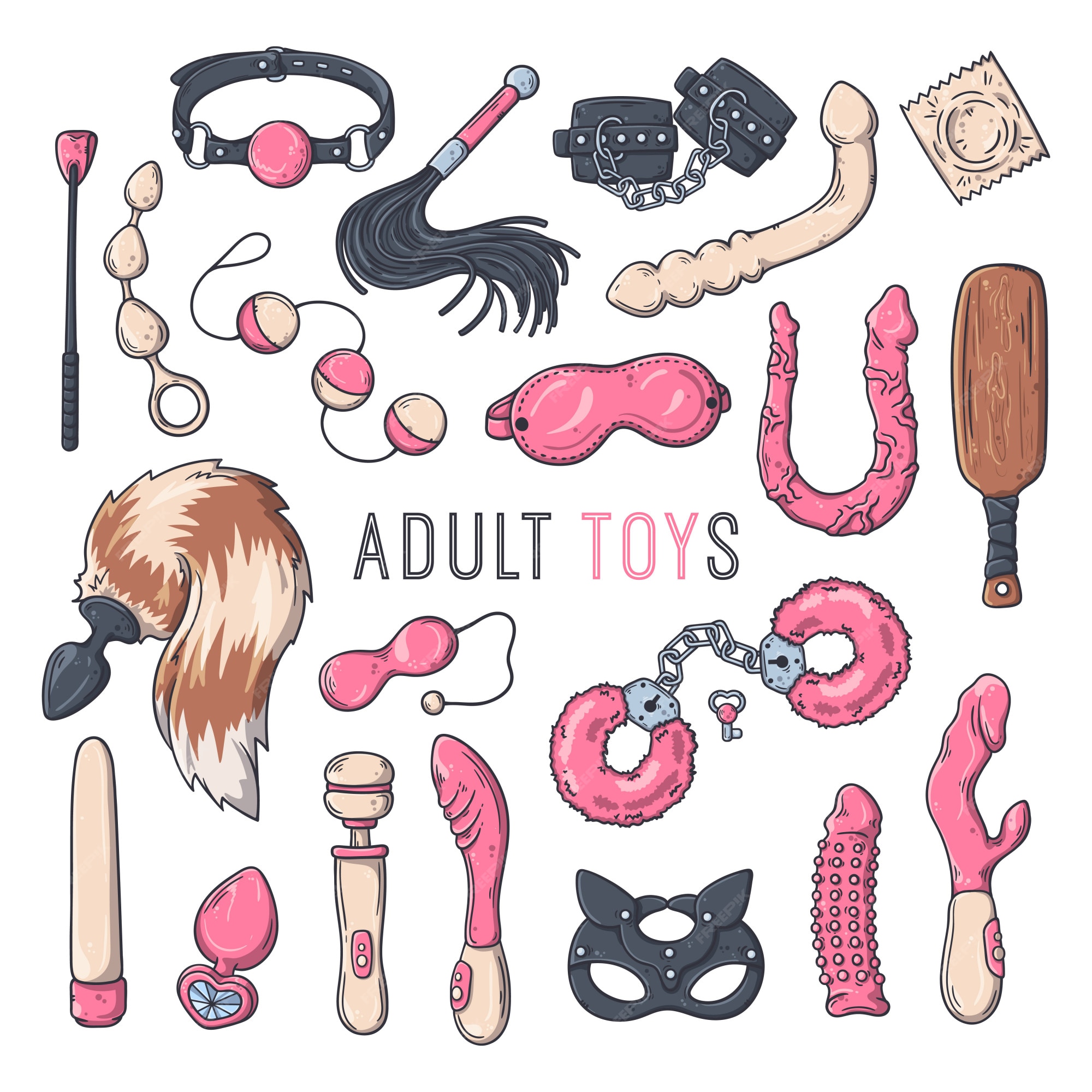 Premium Vector Sex Toys For Adults Accessories For Erotic Games
