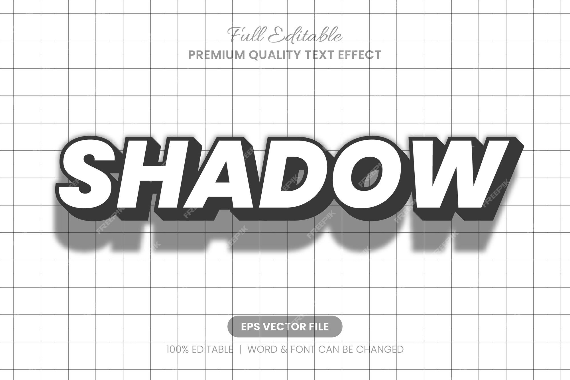 Premium Vector Shadow Editable 3d Text Effect With Shadow And Grid