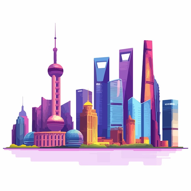 Shanghai Skyline Vector Cartoon Illustration | Premium AI-generated vector Shanghai Skyline Vector Cartoon Illustration | Premium AI-generated vector