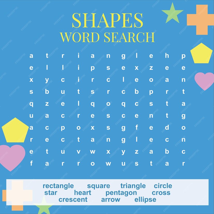 Premium Vector | Shapes Word Search worksheet. Educational worksheet ... Premium Vector | Shapes Word Search worksheet. Educational worksheet ...