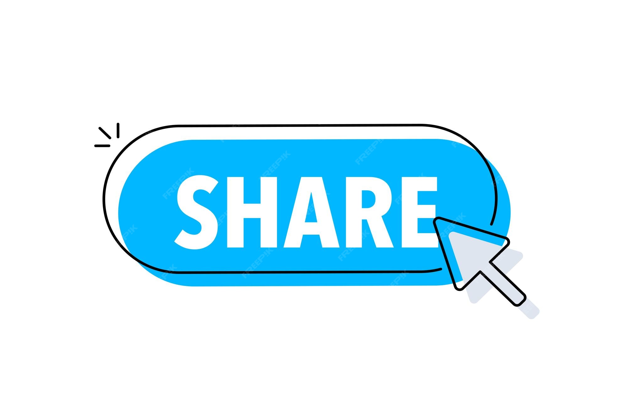 Premium Vector | Share button with cursor Pointer click Vector web button