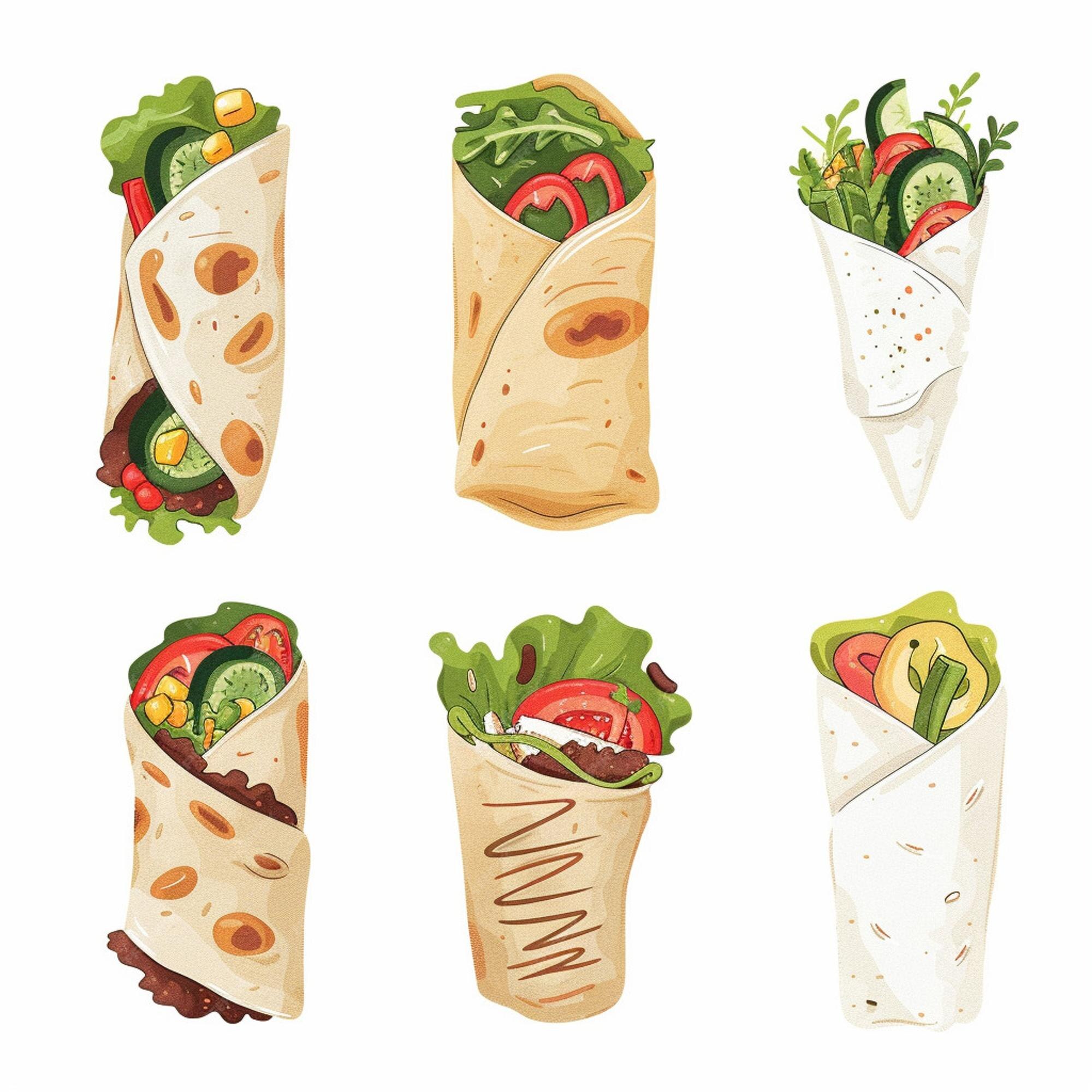 Shawarma Vector Set simple and minimal | Premium AI-generated vector Shawarma Vector Set simple and minimal | Premium AI-generated vector