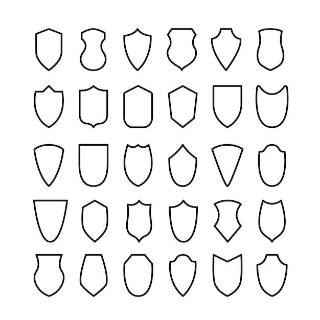 Premium Vector Shield Icon Set Collection Of Security Shield Knight