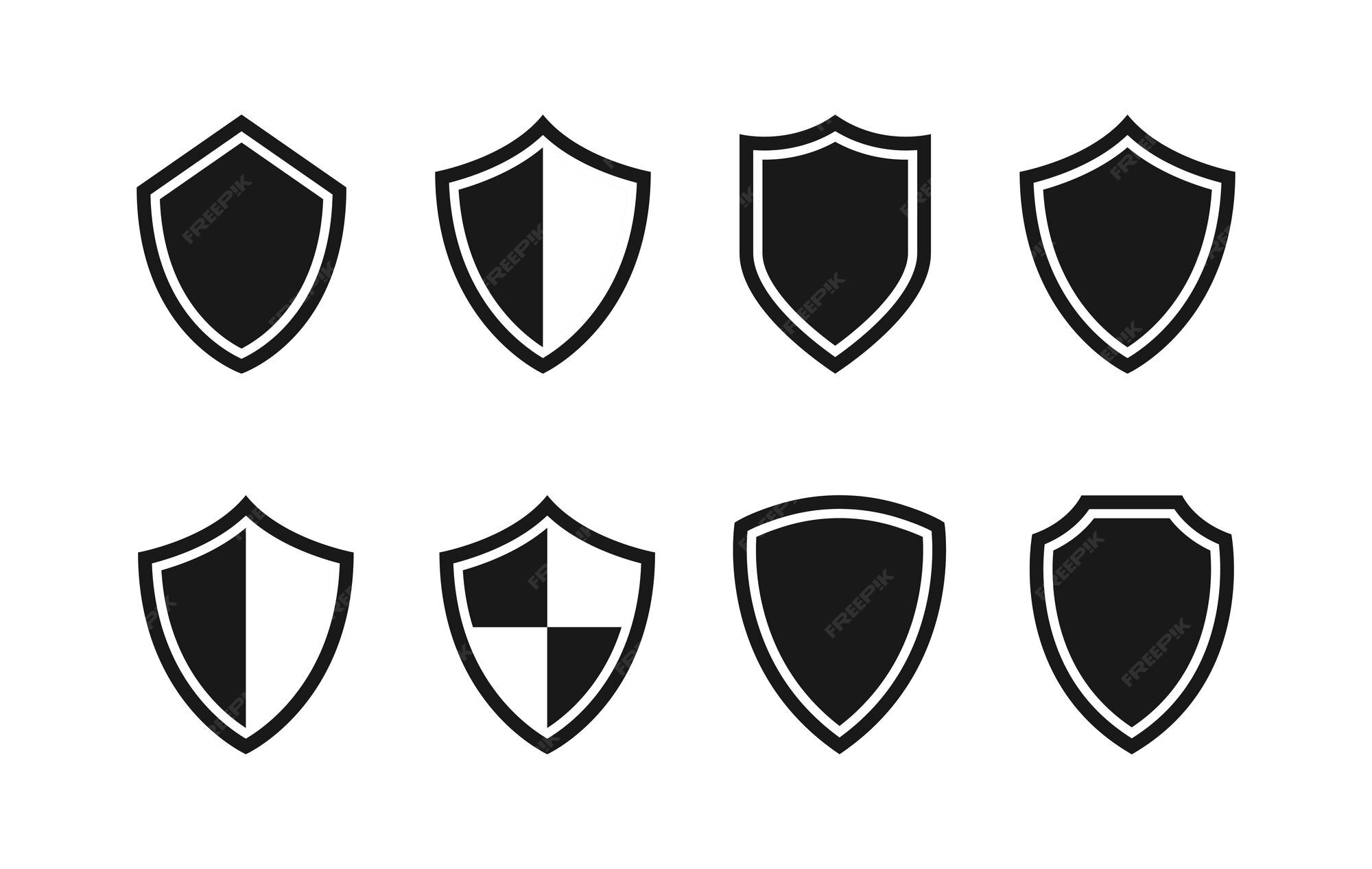 Premium Vector Shield Icon Set Collection On White Background