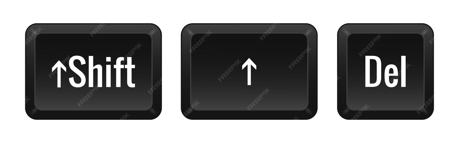 Premium Vector | Shift Del Delete arrow up Key combination Keyboard ...
