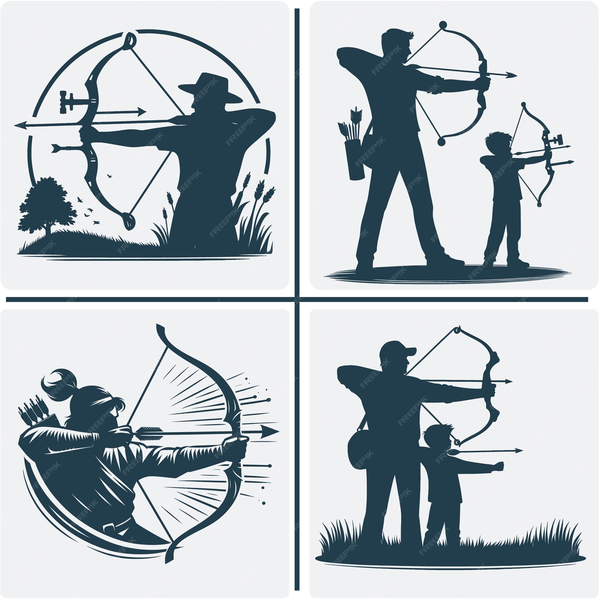 Premium Vector | Shoot a Bow vector silhouette Svg Bundle file Premium Vector | Shoot a Bow vector silhouette Svg Bundle file