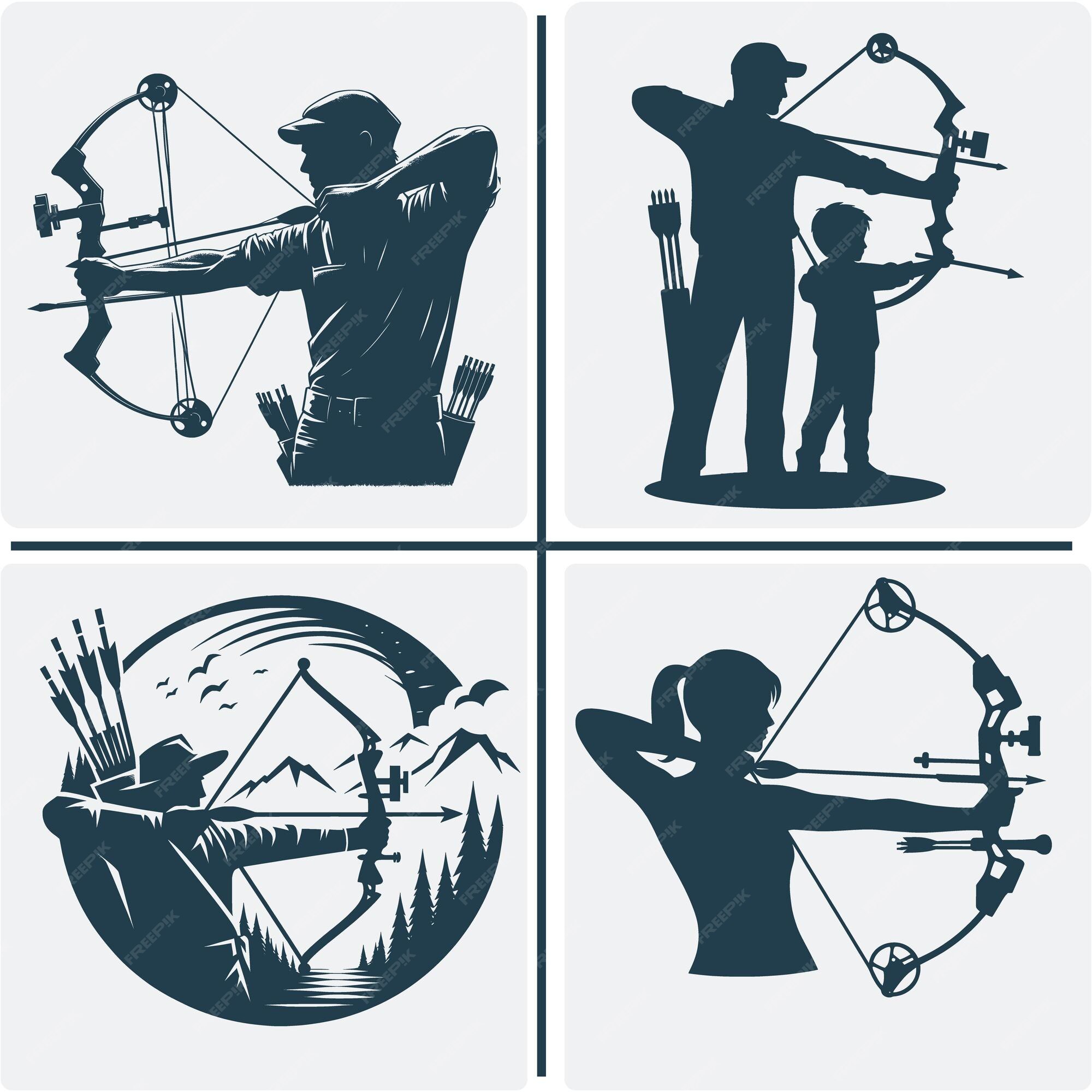 Premium Vector | Shoot a Bow vector silhouette Svg Bundle file Premium Vector | Shoot a Bow vector silhouette Svg Bundle file