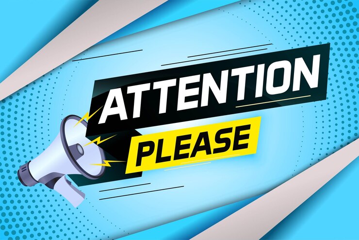 Premium Vector | Shouting on megaphone with attention please word ... Premium Vector | Shouting on megaphone with attention please word ...