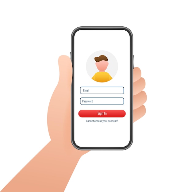Premium Vector | Sign in to account user authorization login ... Premium Vector | Sign in to account user authorization login ...