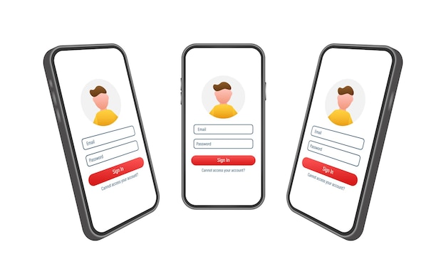 Premium Vector | Sign in to account user authorization login ... Premium Vector | Sign in to account user authorization login ...