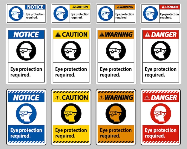 Premium Vector Sign Eye Protection Required On White Background