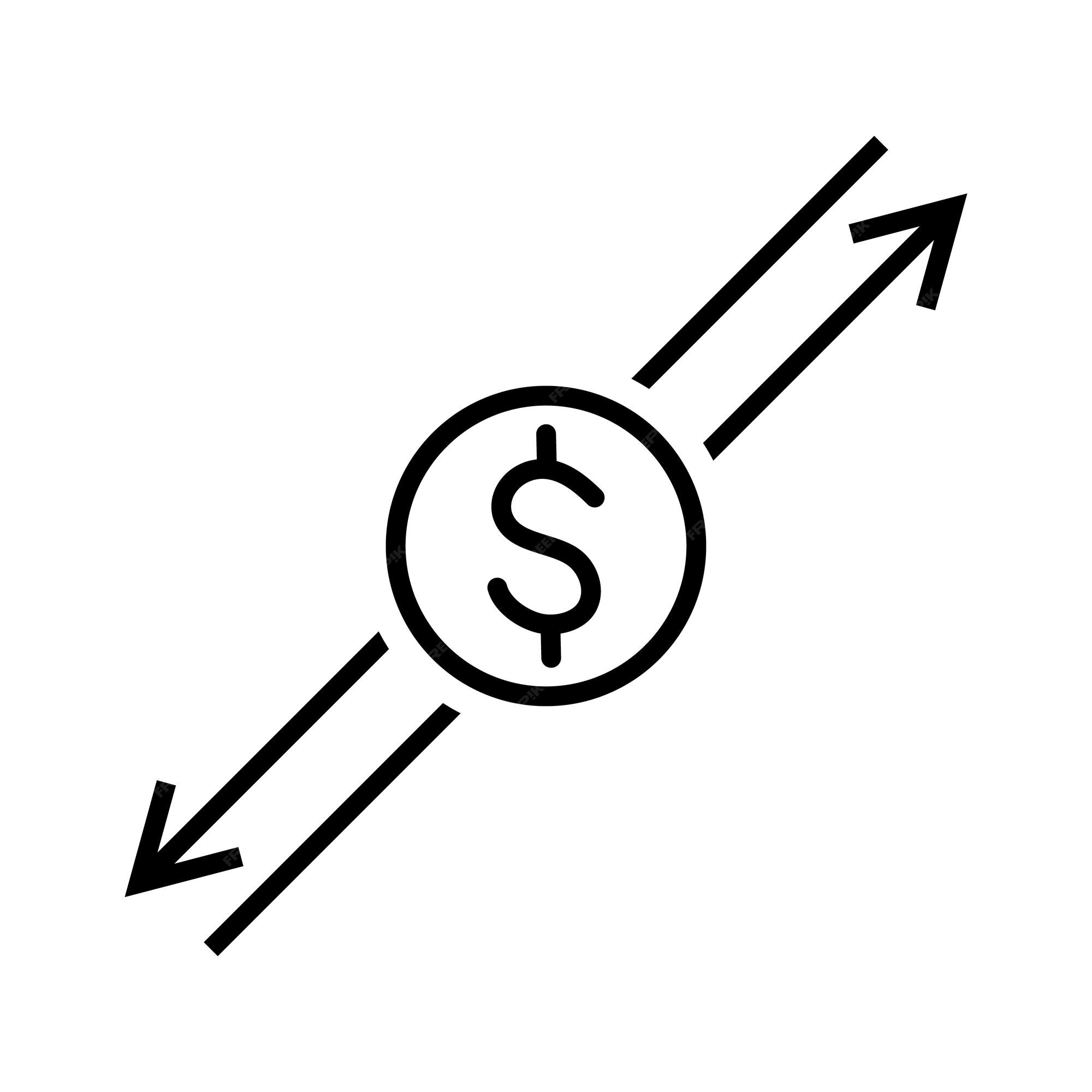 Premium Vector | Sign rise and fall of the dollar icon Premium Vector | Sign rise and fall of the dollar icon