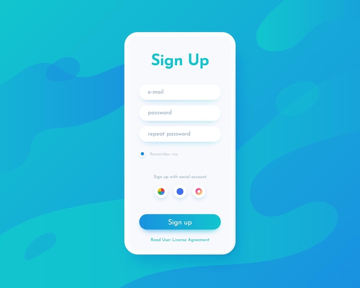 Premium Vector | Sign up screen Mobile app UI for registration with ...