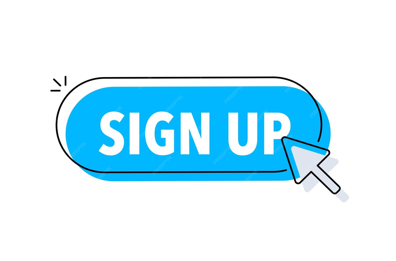 Premium Vector | Sign us button with cursor Pointer click Vector web button