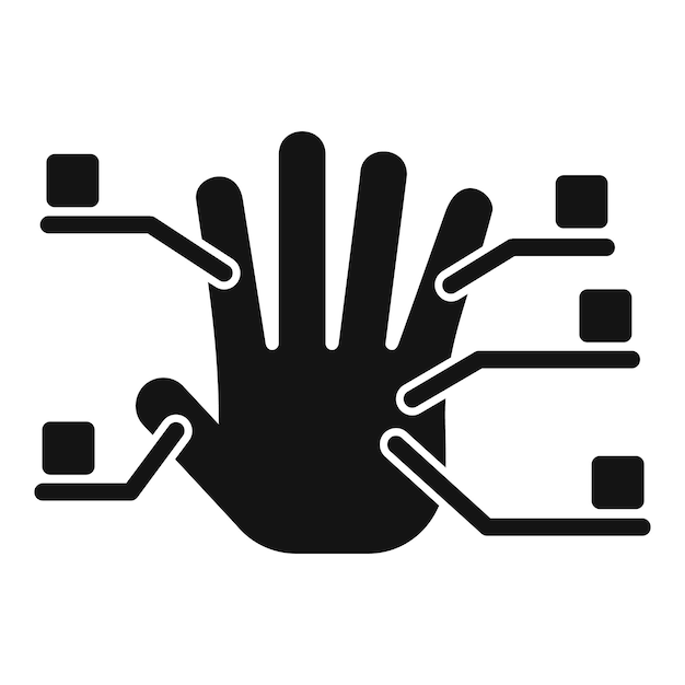 Premium Vector | Signature palm scanning icon simple vector board code Premium Vector | Signature palm scanning icon simple vector board code