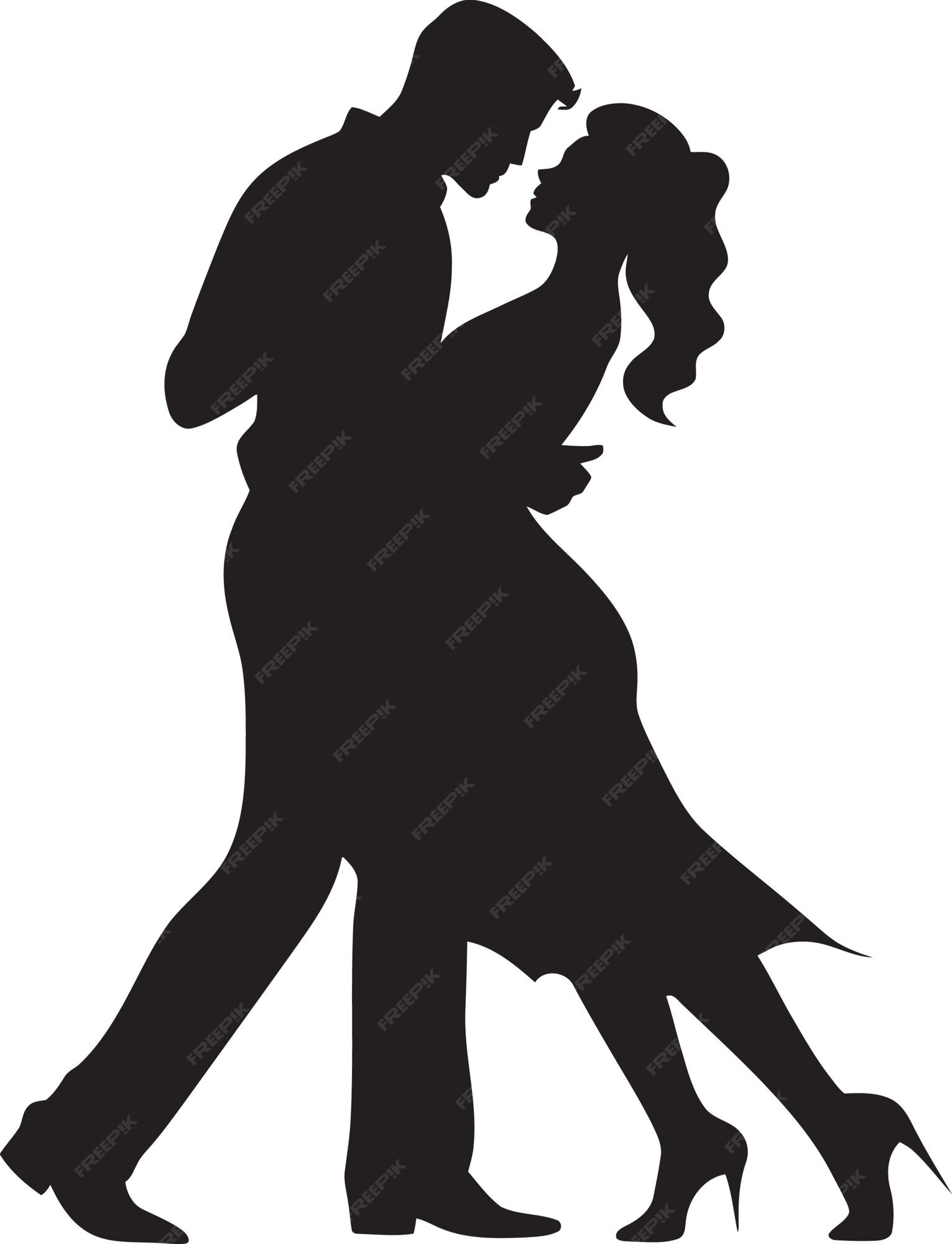 Premium Vector A Silhouette Of A Couple Kissing And The Silhouette Of