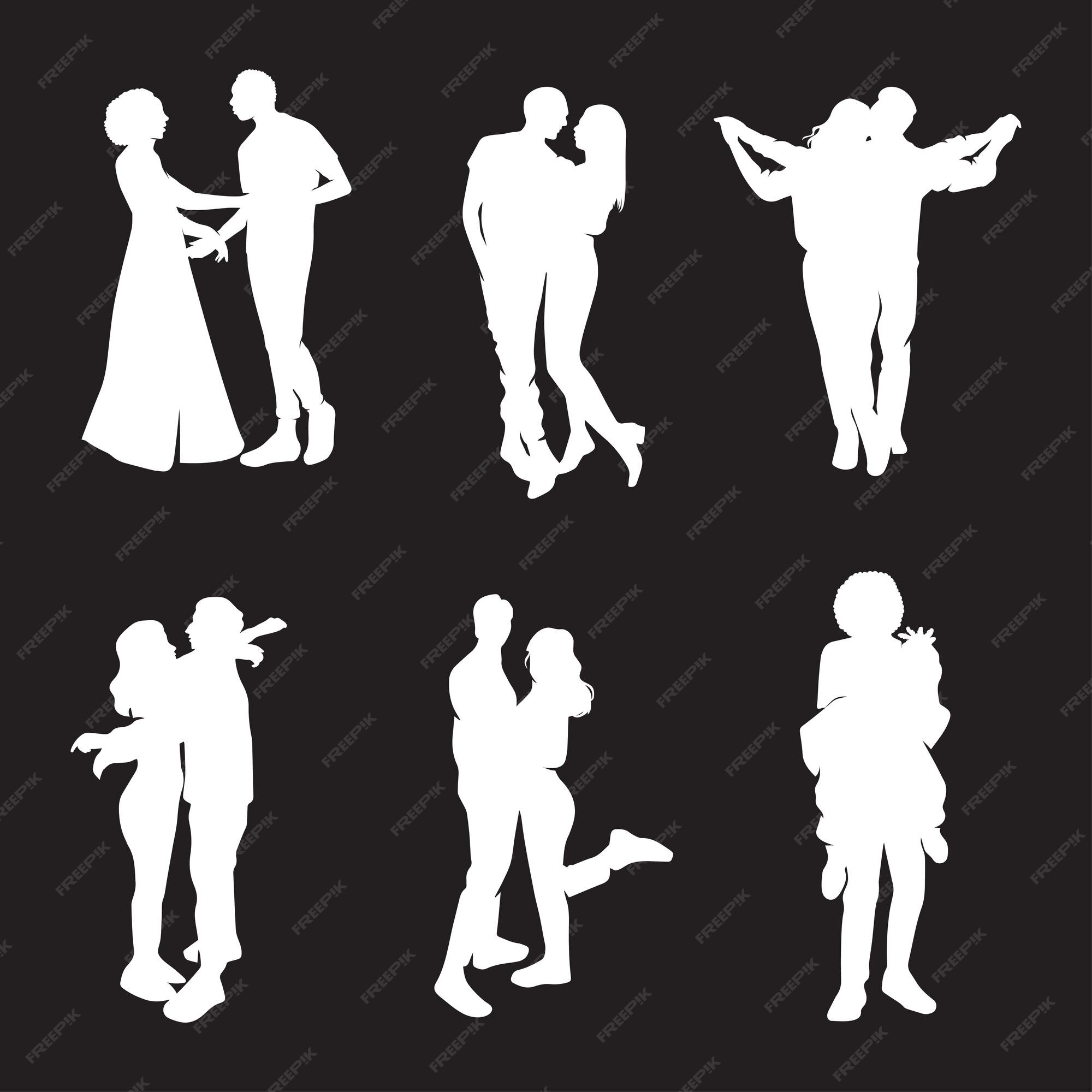 Premium Vector Silhouette Of Couple Man And Woman In Love