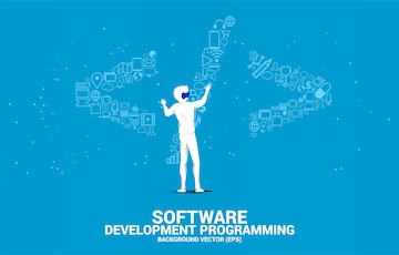 Premium Vector | Silhouette man wear vr glasses and software ...