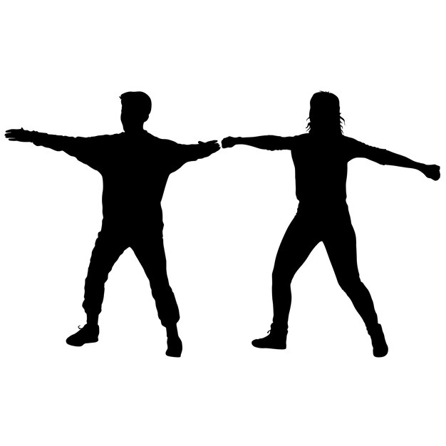 Premium Vector Silhouette Of Man And Woman Standing Holding Up His