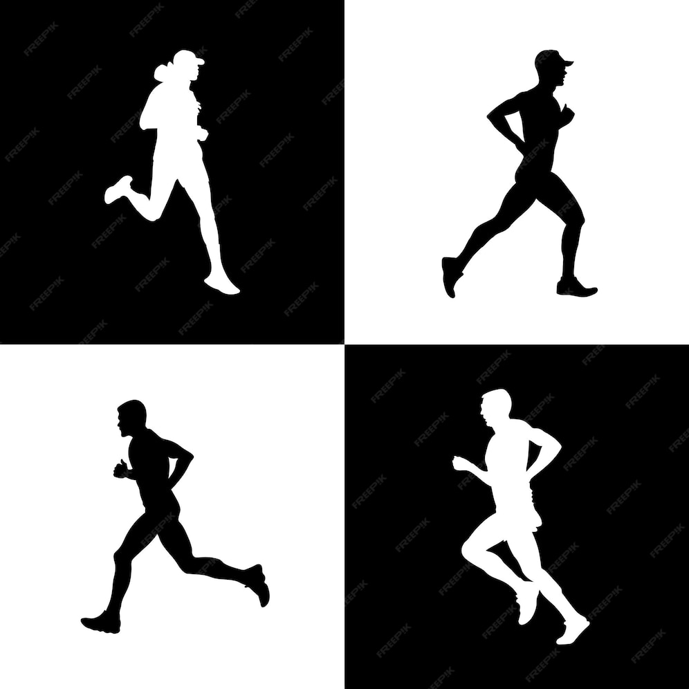 Premium Vector | Silhouette of people running vector illustration Premium Vector | Silhouette of people running vector illustration