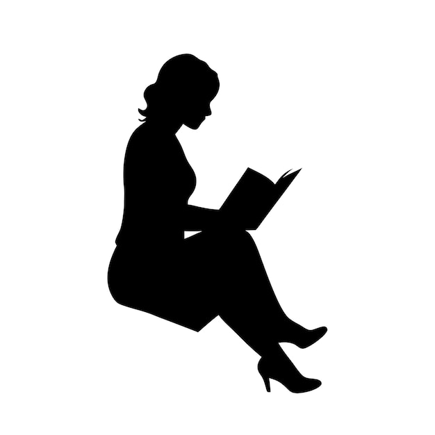 A Silhouette Of A Woman Reading A Book With A Woman Sitting On Her Lap