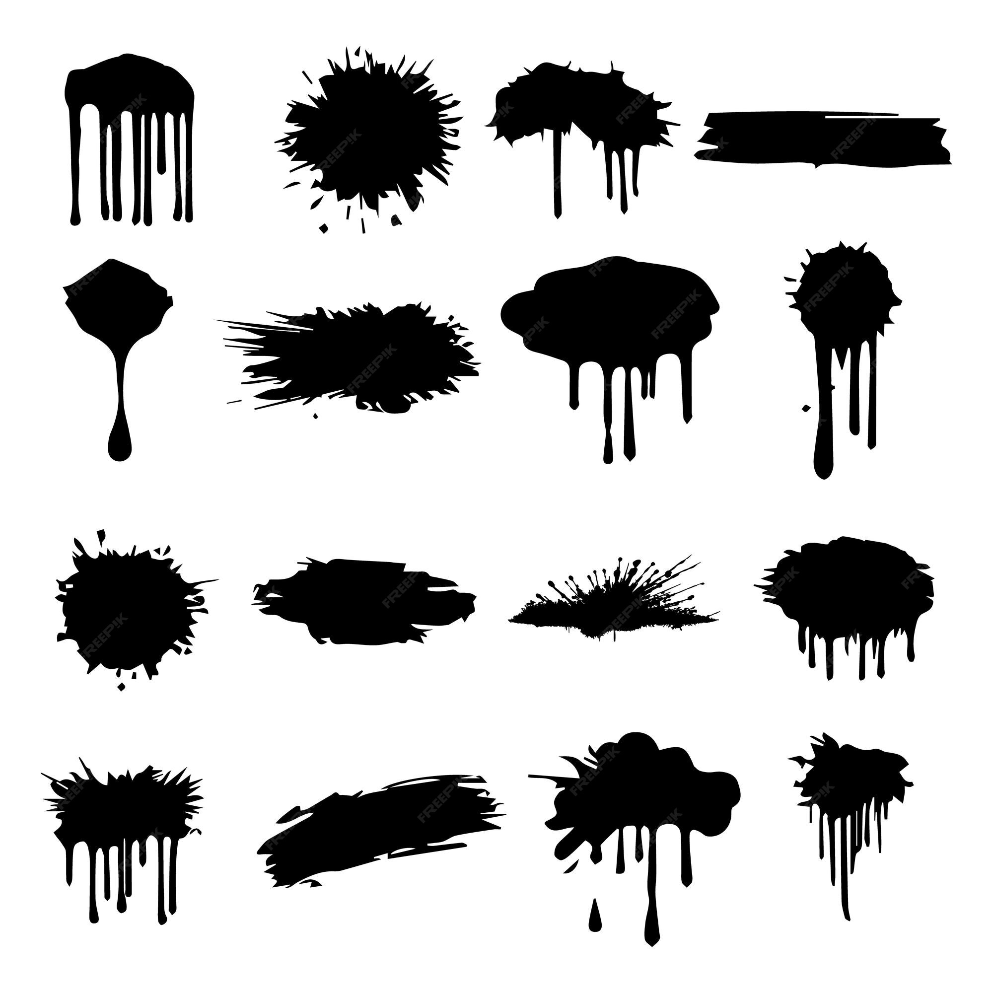 Premium Vector | Silhouettes of paint brush strokes inked vector set Premium Vector | Silhouettes of paint brush strokes inked vector set
