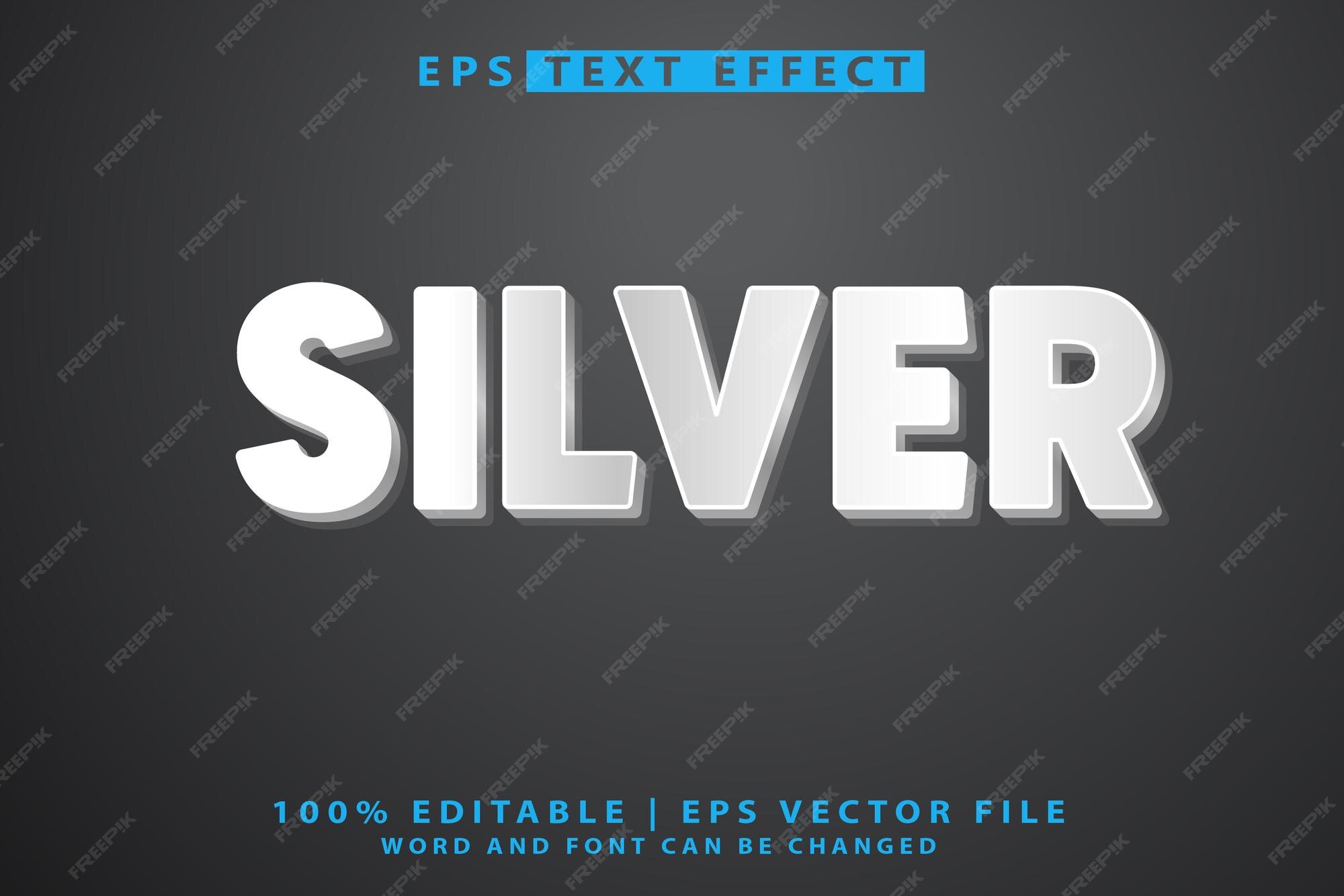 Premium Vector Silver 3d Text Effect Editable File