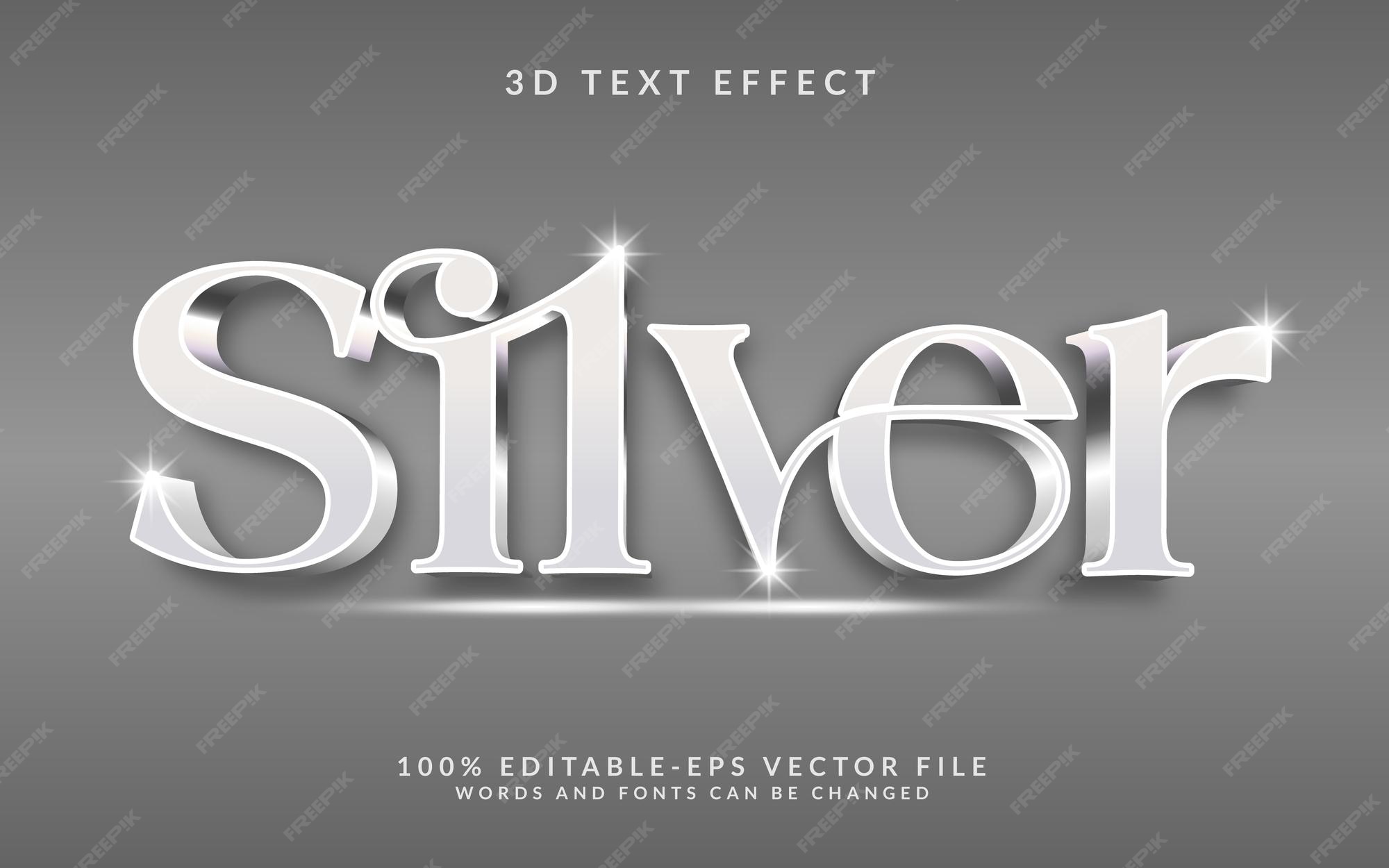 Premium Vector Silver 3d Text Effect Fully Editable Illustrator To Vector