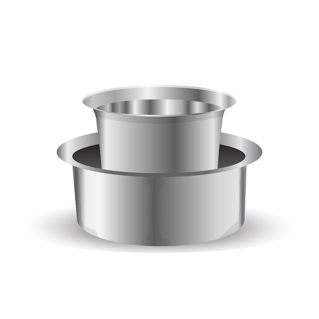 Premium Vector | Silver dabara cup for filter coffee and tea, silver ... Premium Vector | Silver dabara cup for filter coffee and tea, silver ...