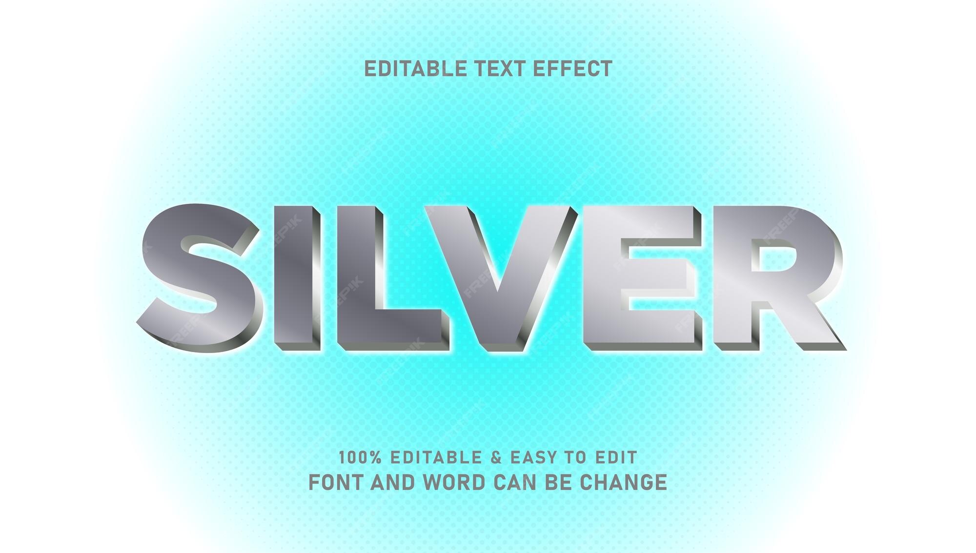 Premium Vector Silver Effect Text With Editable Modern 3d Style