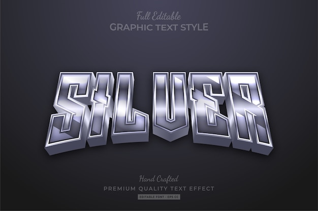 Premium Vector | Silver Glow Editable Text Effect Premium Vector | Silver Glow Editable Text Effect