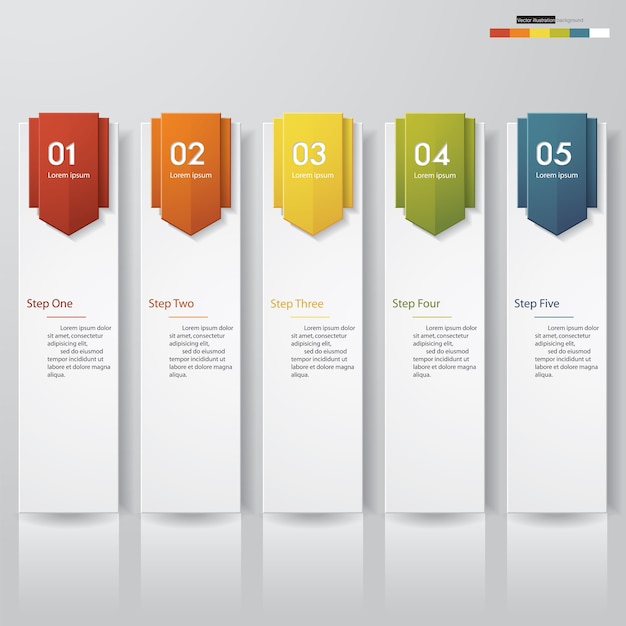 Premium Vector | Simple 5 steps clean number banners template Premium Vector | Simple 5 steps clean number banners template