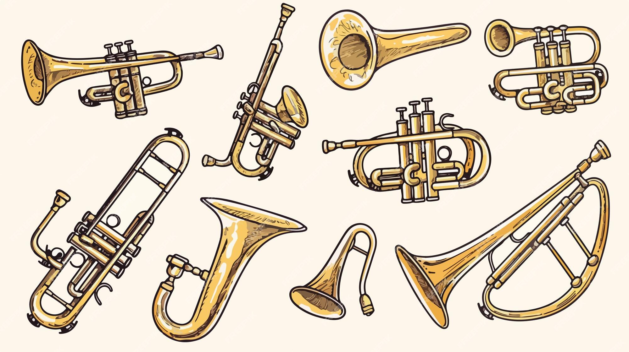 Simple Cute Brass Instruments Vector Set for Music Lovers | Premium AI ... Simple Cute Brass Instruments Vector Set for Music Lovers | Premium AI ...