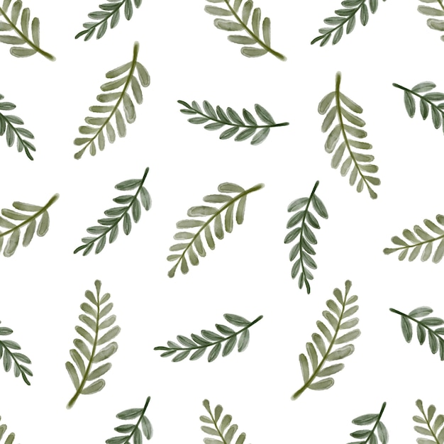 Premium Vector Simple Green Leaves Seamless Pattern